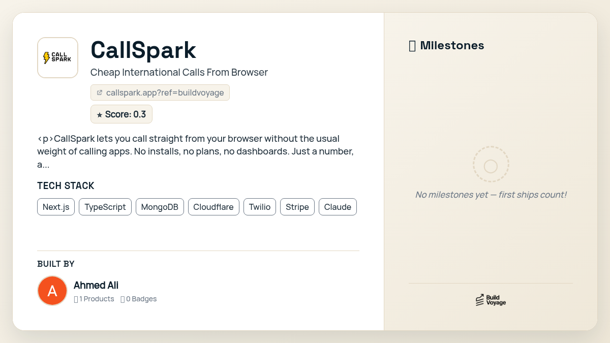 CallSpark — BuildVoyage