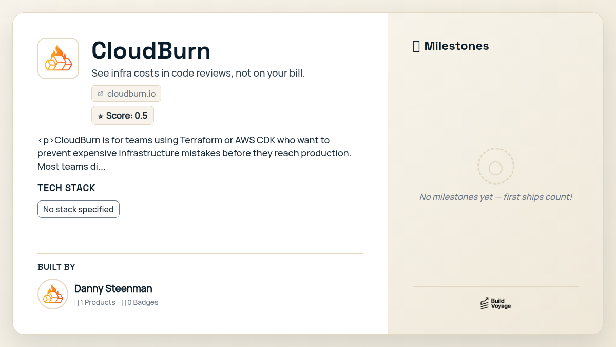 CloudBurn — BuildVoyage