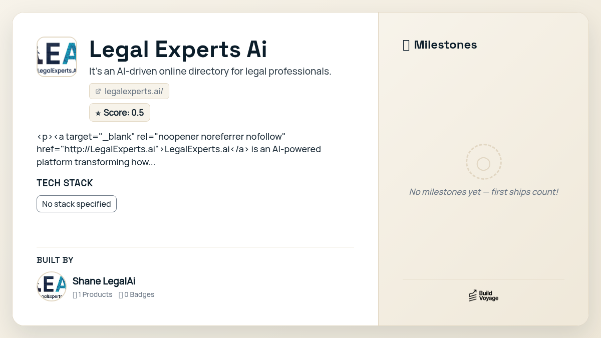 Legal Experts Ai — BuildVoyage
