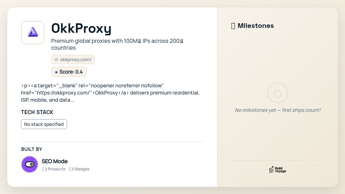 OkkProxy — BuildVoyage