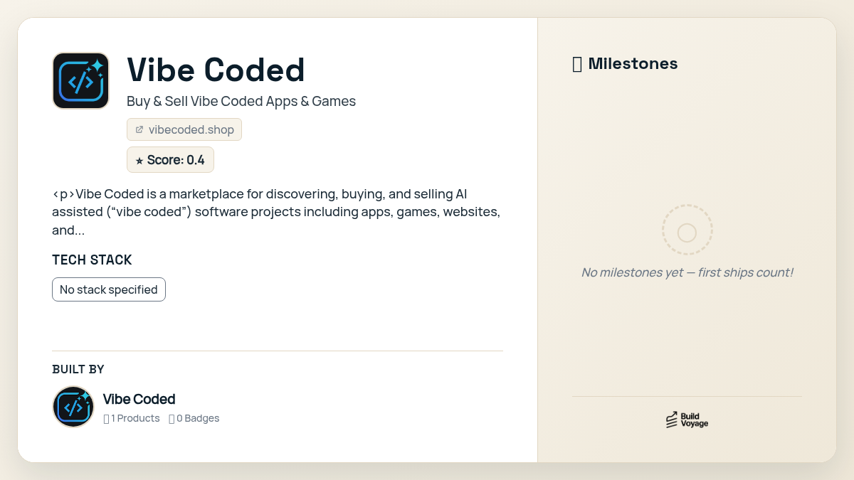 Vibe Coded — BuildVoyage